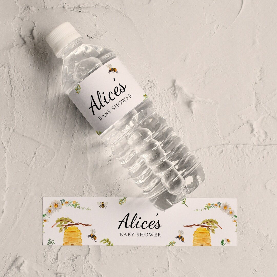 Bee Baby Shower Decor - Bee Baby Shower Water Bottle Label, Bumblebee ...