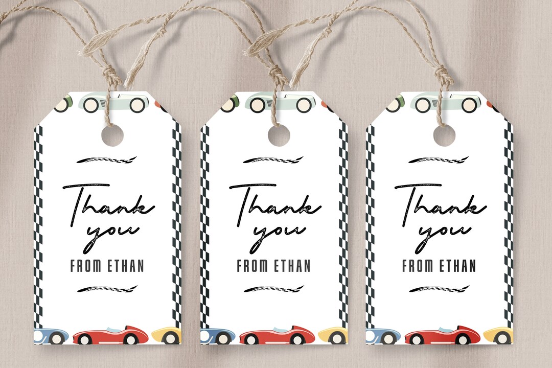 Race Car Birthday Favor Tags - Car Birthday Favor Tags, Racecar ...