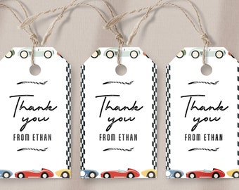 Editable Race Car Birthday Favor Tag, Race Car Birthday, INSTANT DOWNLOAD - Etsy