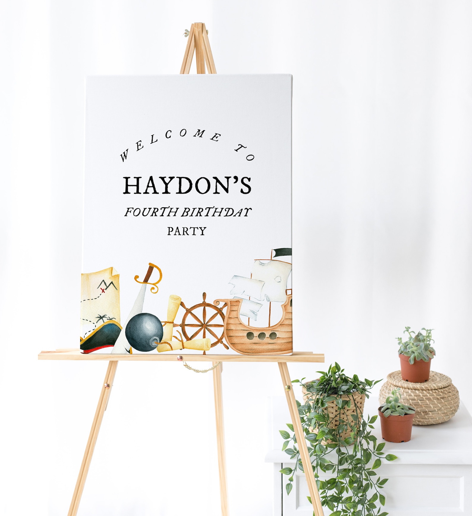 Pirate Birthday Banner - Editable Pirate Birthday Decorations, Pirate ...