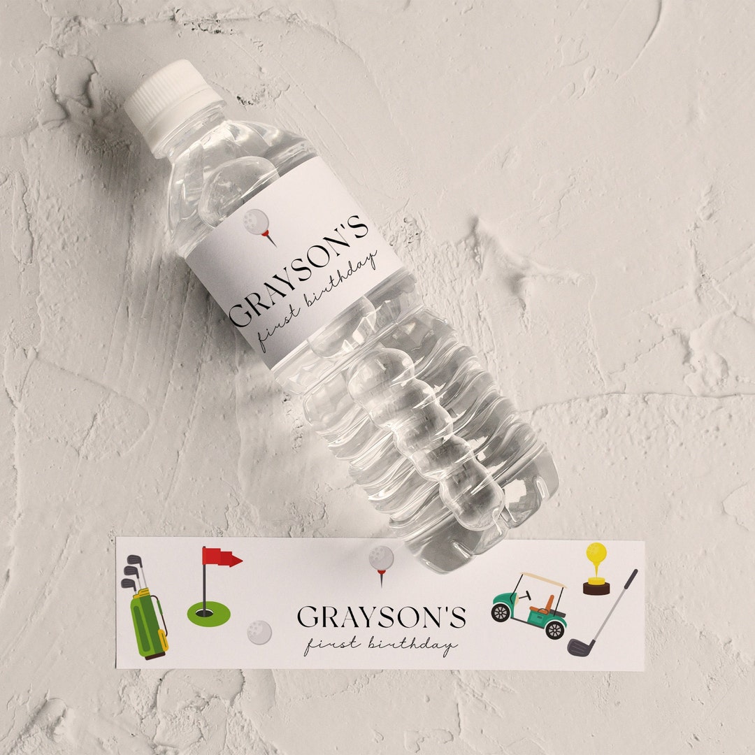 Golf Water Bottle Label - Golf Birthday Party Decor, Golf Birthday ...