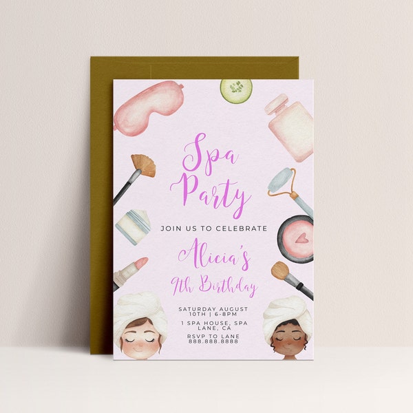 Spa Party Invitation - Etsy