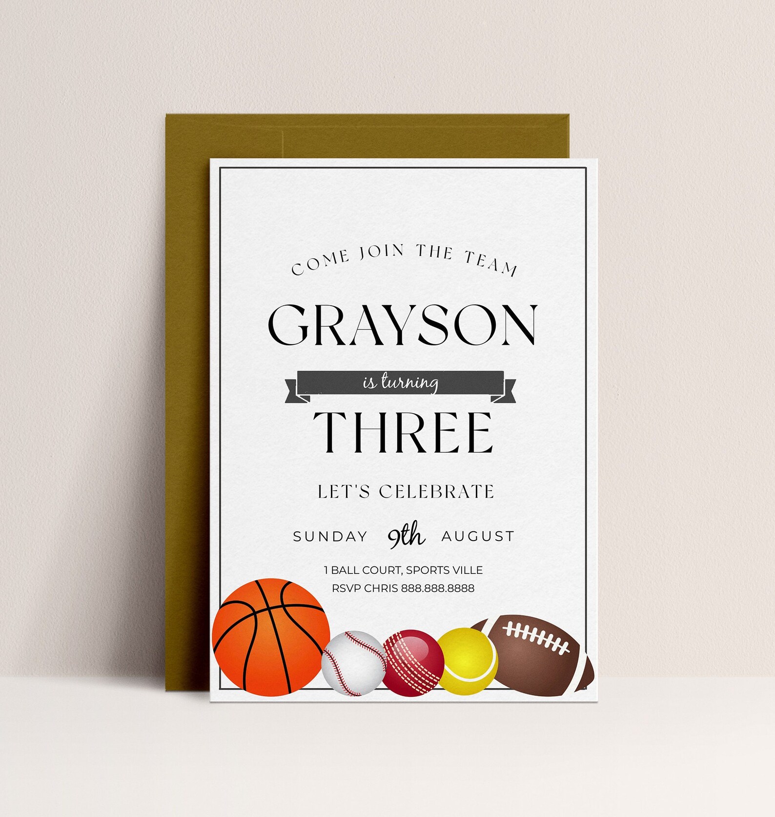 Editable Sports Birthday Invitation Sports Theme Party | Etsy