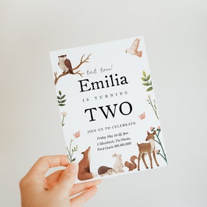 Editable Woodland Animals Birthday Invitation-woodland Party Invite ...