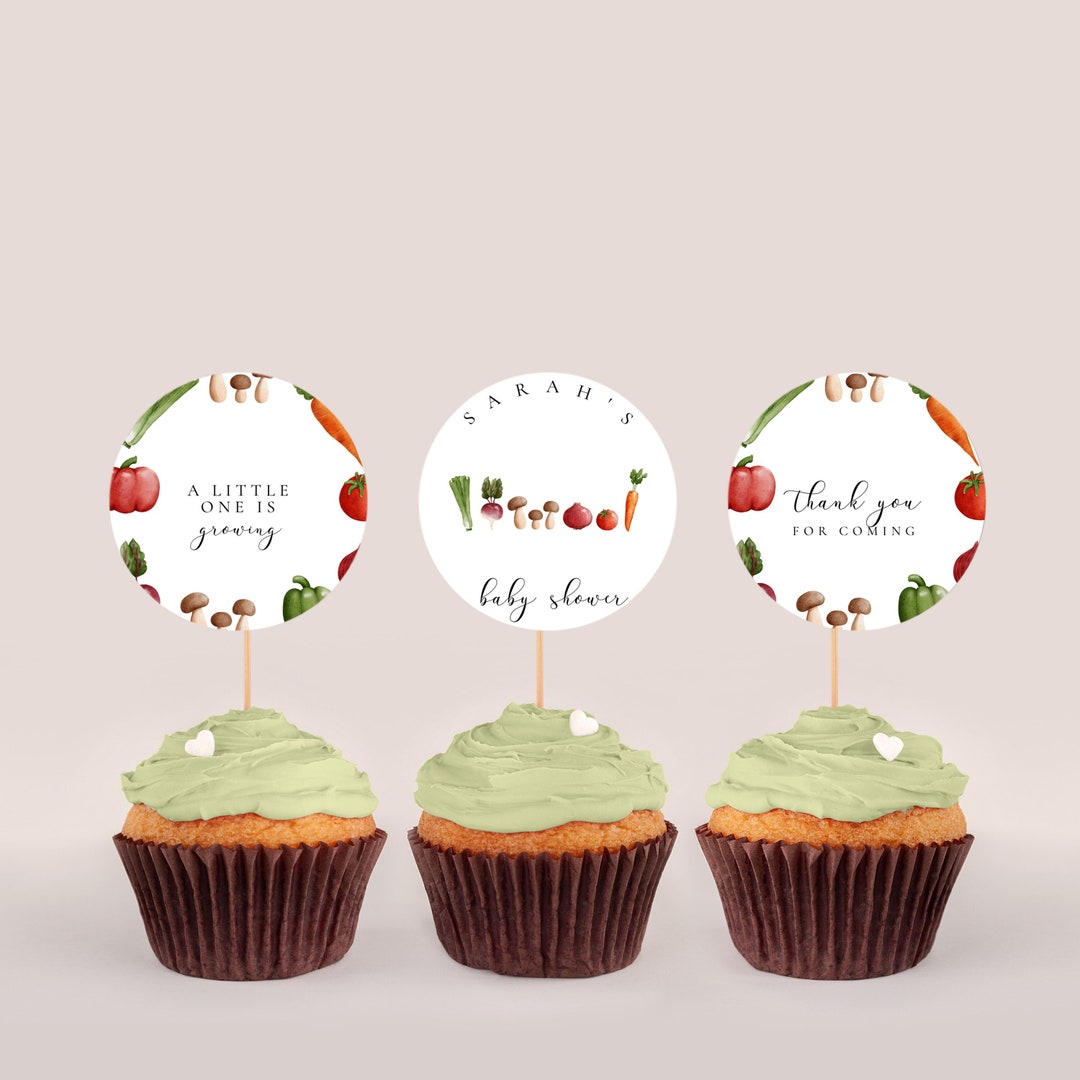 Farmer Market Cupcake Toppers -vegetable Cake Topper, Farmers Market ...