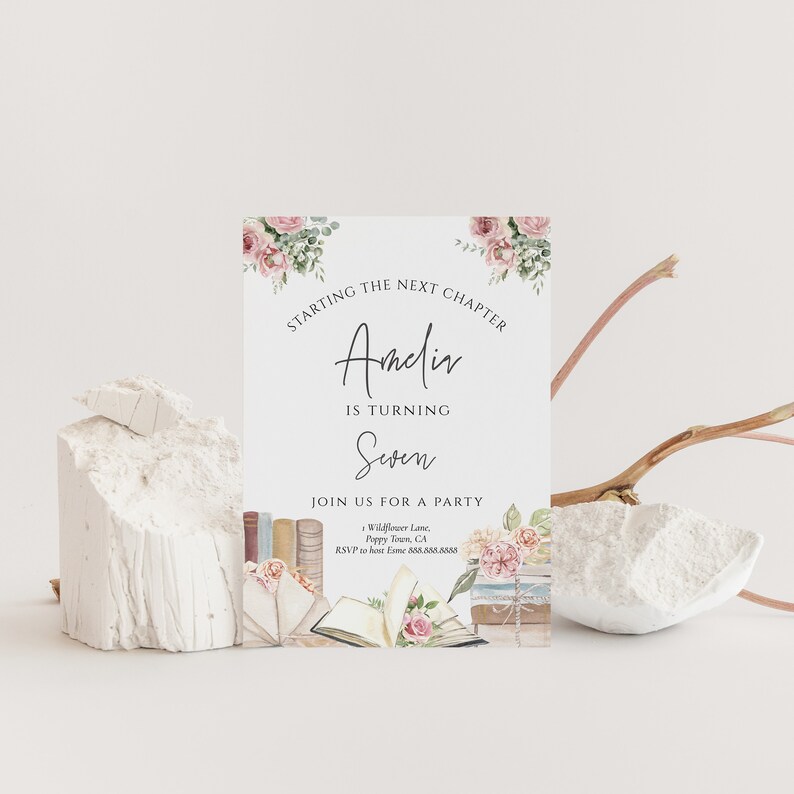 Storybook Birthday Invitation - Book Birthday Invitation, Book Themed ...