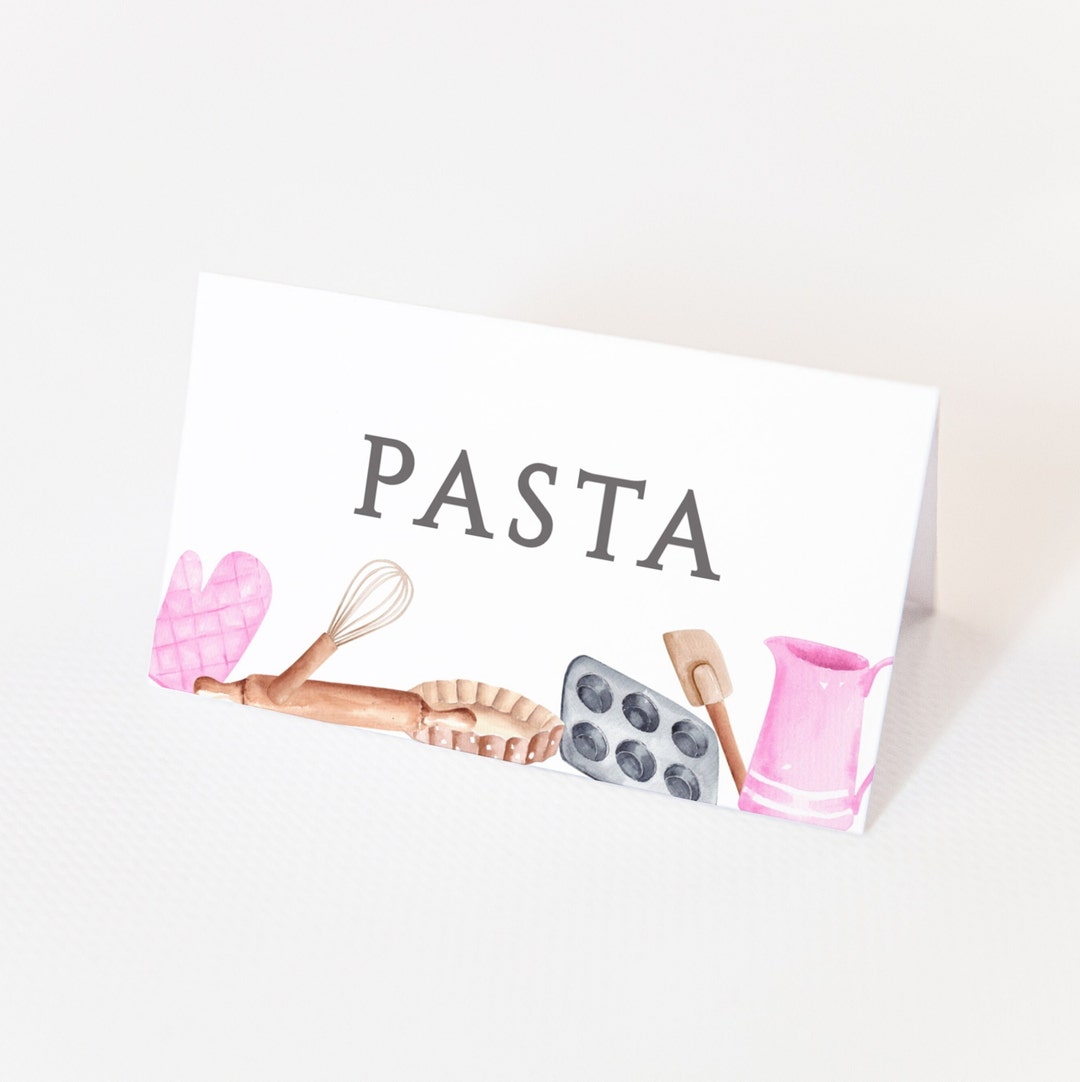 Baking Party Food Labels -baking Party Decor, Cooking Party Food Tent ...