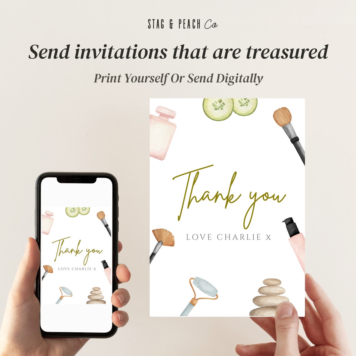 Spa Party Decor Spa Party Printable Thank You Card Spa - Etsy