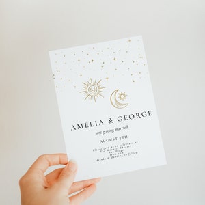 Celestial Wedding Invitation Suite-wedding Invitation Stars, Rsvp & Details Cards, Moon Wedding ...