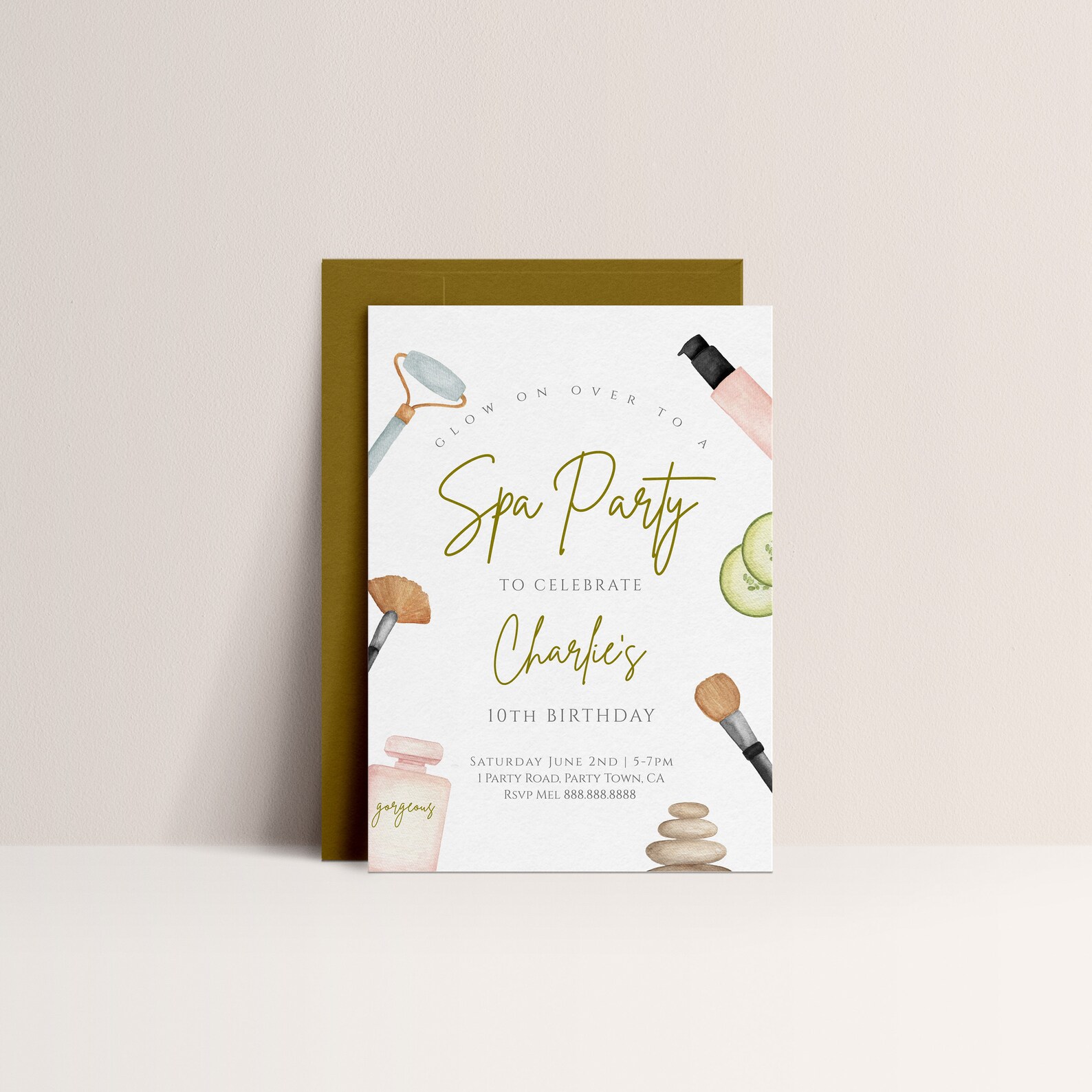 Spa Party Decor - Spa Party Printable Thank You Card, Spa Party for ...
