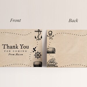 Pirate Birthday Party Supplies - Pirate Thank You Card, Pirate Decor ...