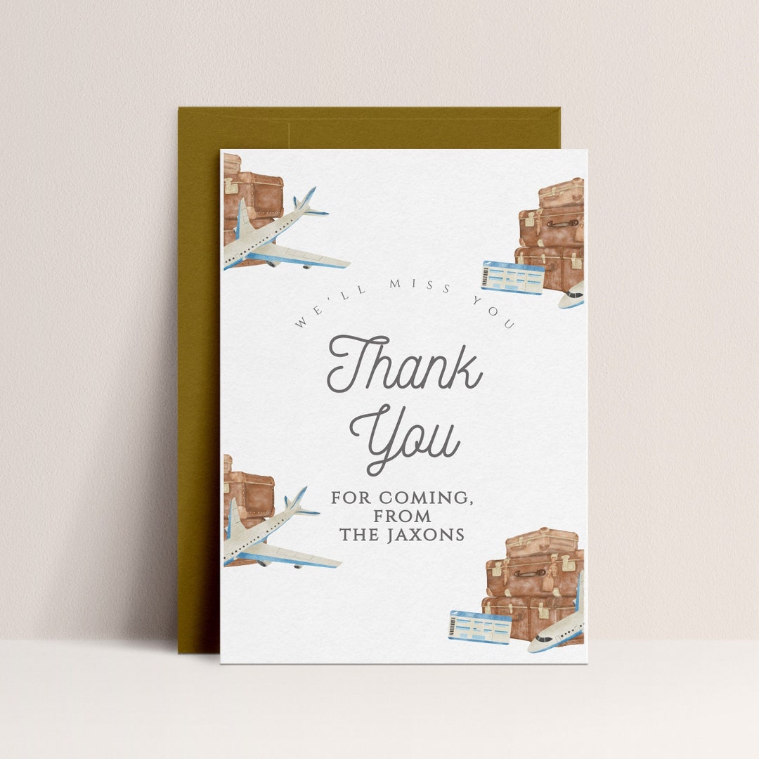 Farewell Party Thank You Card - Going Away Party Decorations, Goodbye ...