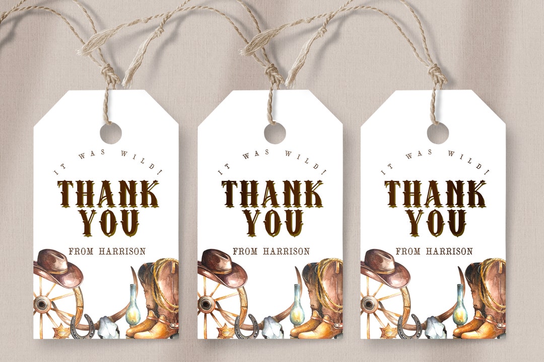 Western Birthday Favor Tag-rodeo Party Decor, Cowboy Birthday Party ...