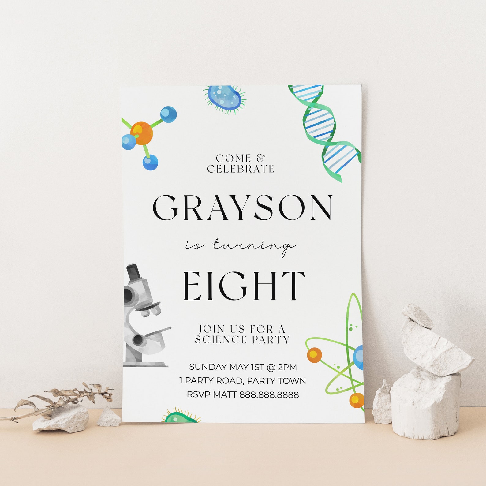 Boys Science Party Invite Science Birthday Invitation - Etsy