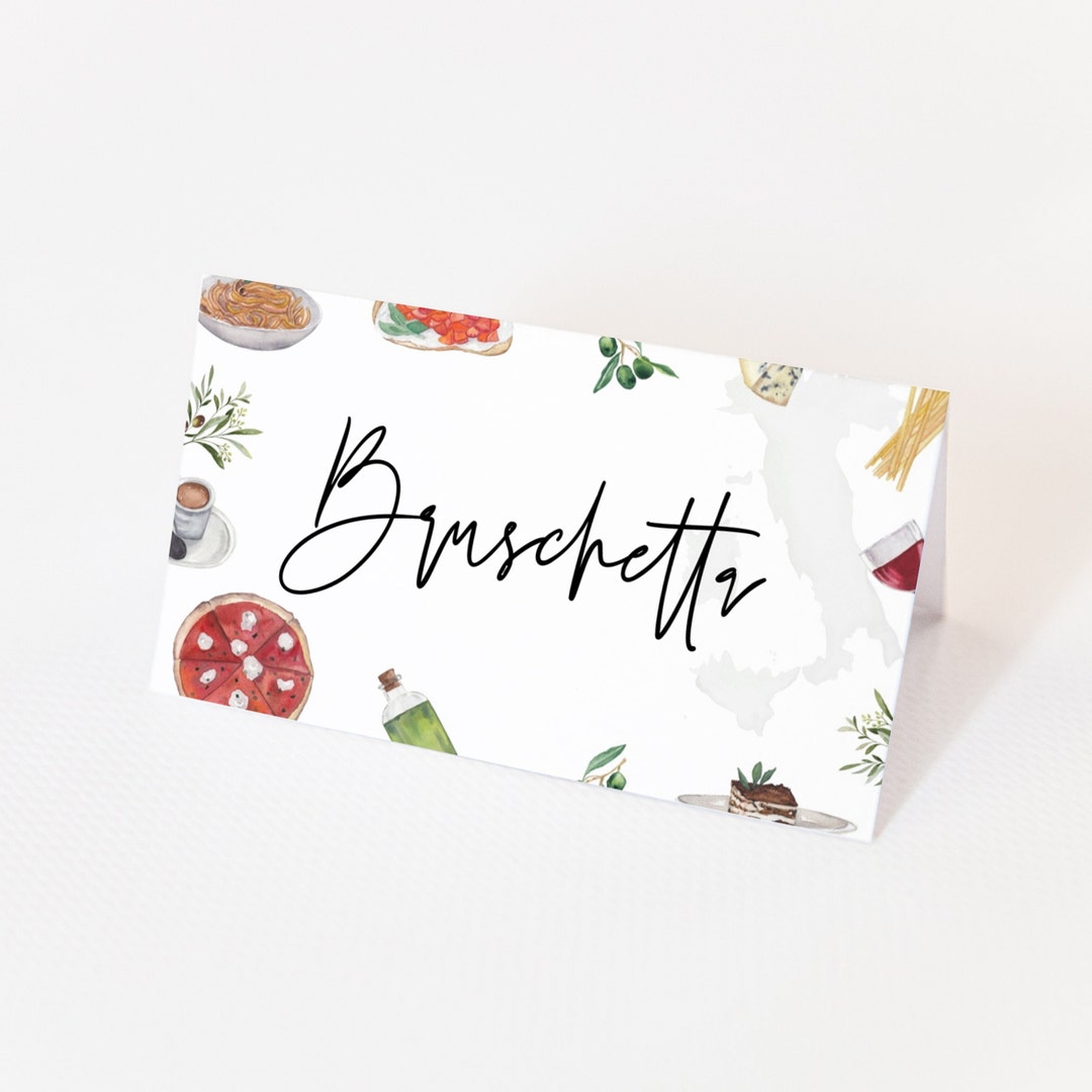 Italy Place Cards-italian Dinner Place Setting, Italian Rehearsal ...
