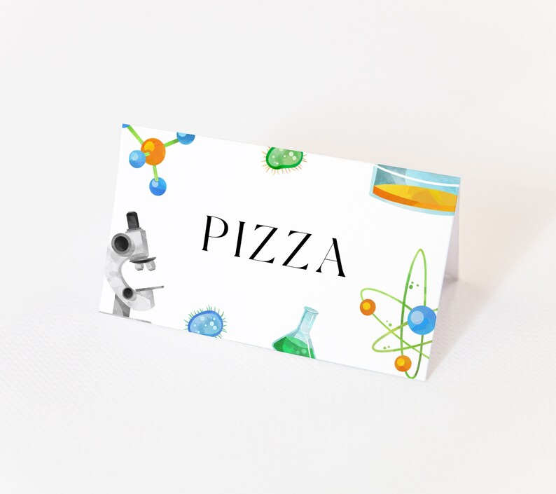 Science Birthday Food Tents Science Food Labels Boys - Etsy