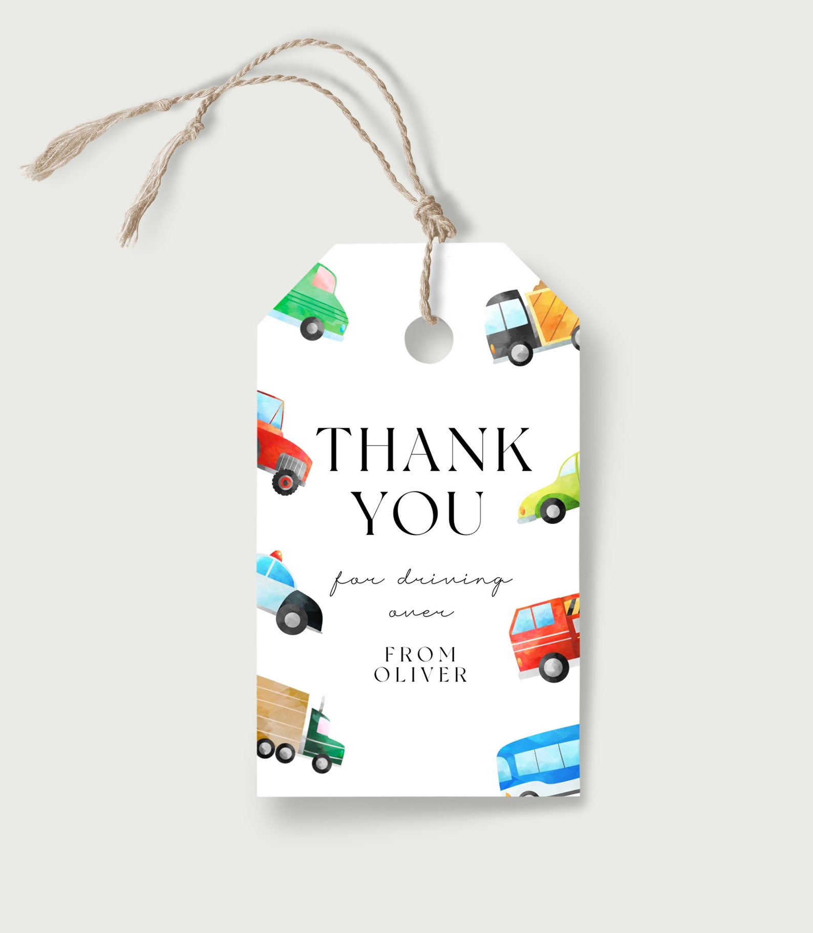 Transportation Favor Tag - Transportation Birthday Decor, Car Birthday ...