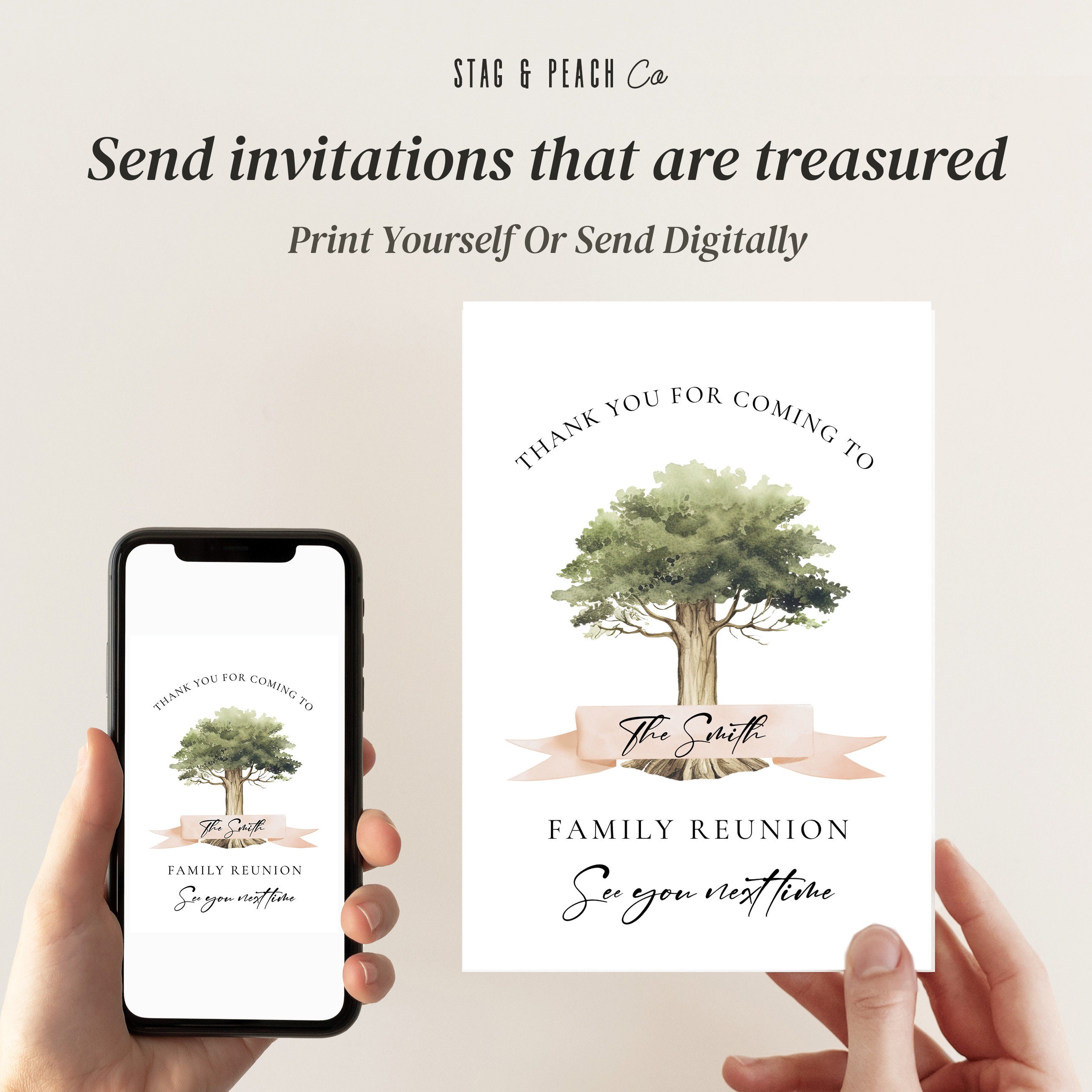 Family Reunion Thank You Card -family Gathering Decor, Family Get ...
