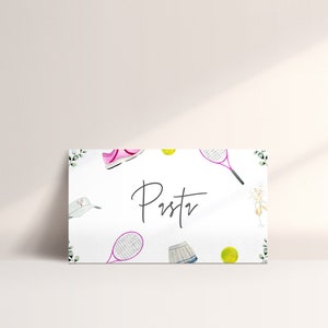 Tennis Menu Cards Template - Tennis Bridal Shower, Tennis Party Decor ...