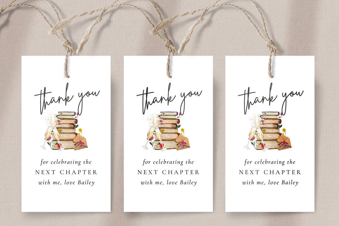 Book Themed Bridal Shower Favors -book Favor Tags, Chapter Theme, Book ...