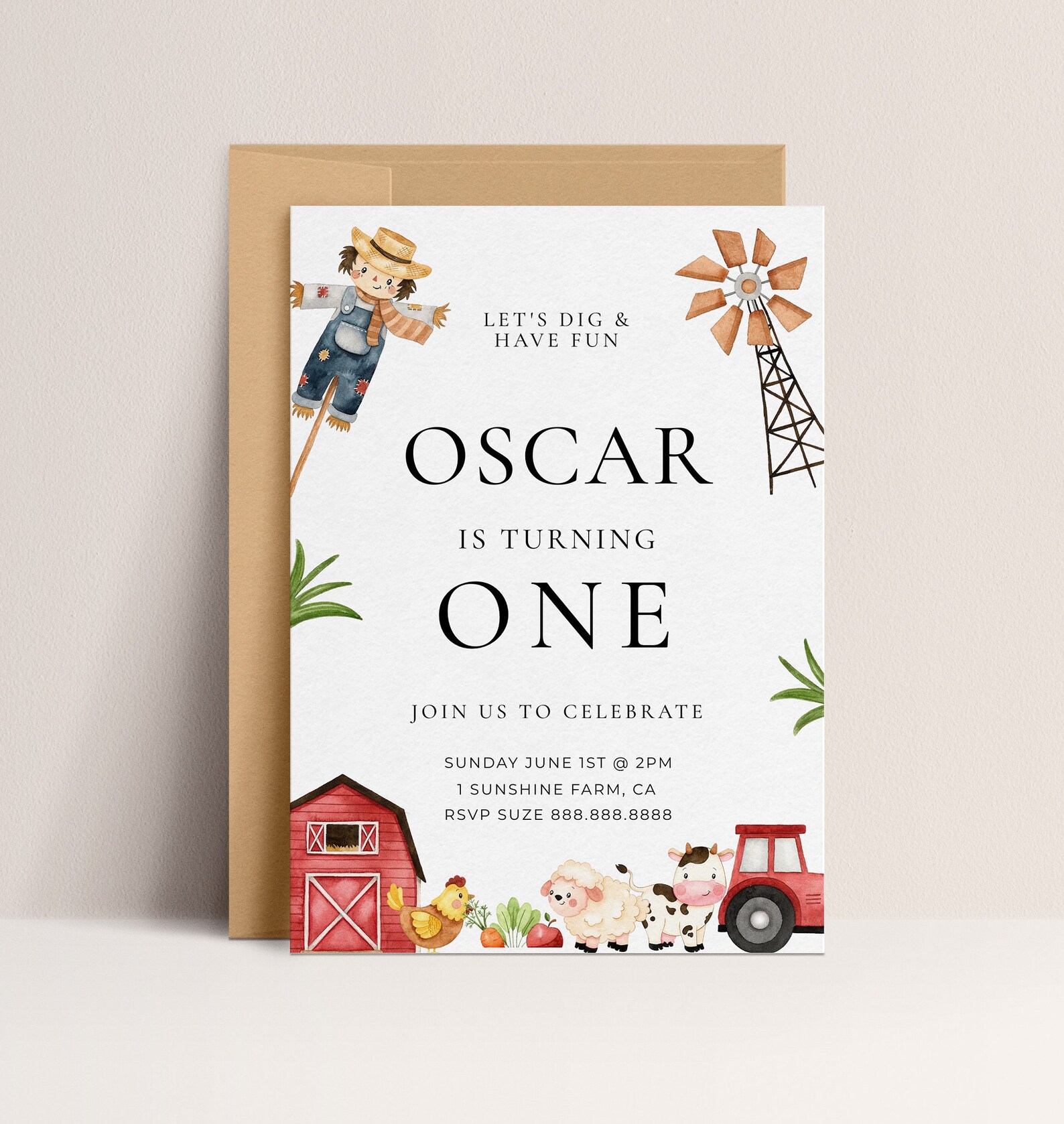 Editable Farm Birthday Invitation-farm Animals Birthday Party | Etsy