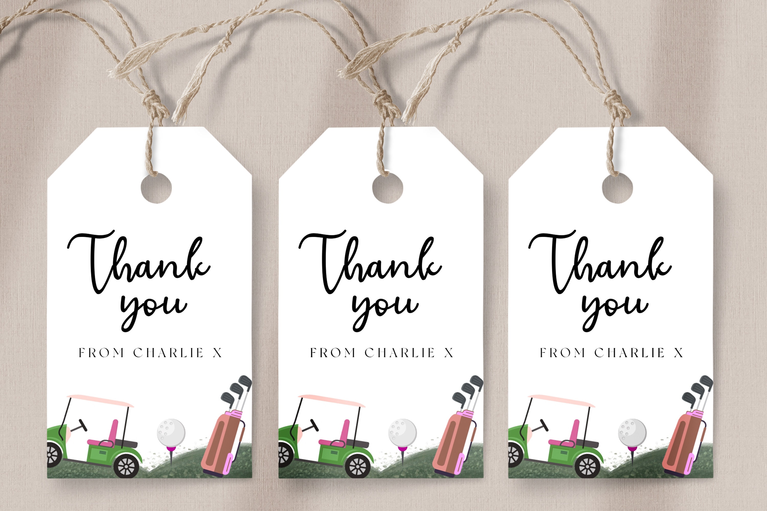 Girls Golf Thank You Card Editable Golf Birthday Thank You - Etsy