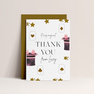 Magic Birthday Thank You Card - Magician Birthday Decorations, Magical ...