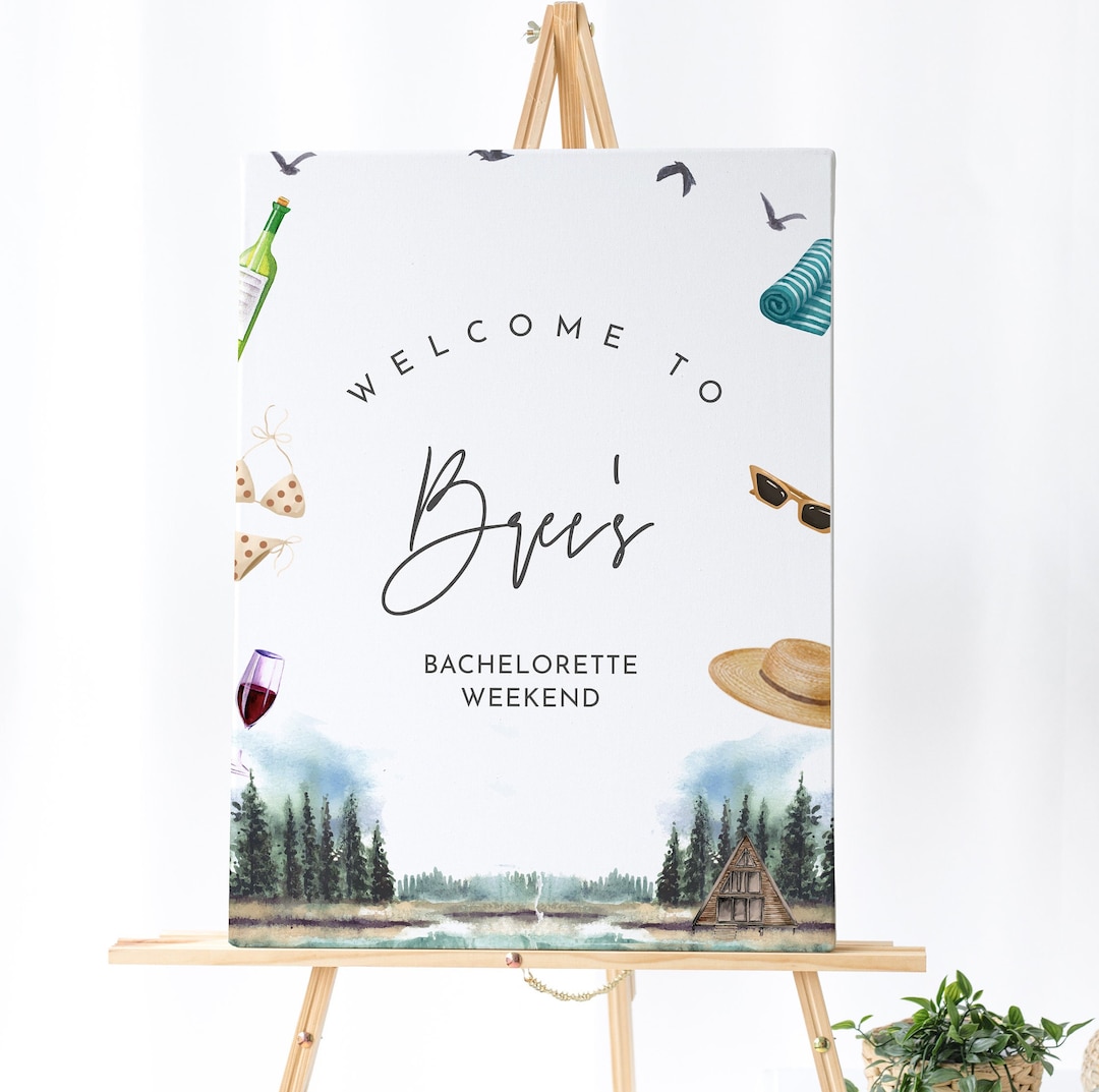 Lake Bachelorette Welcome Sign -lake Bachelorette Sign, Lake Themed ...