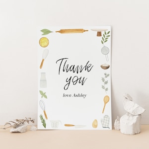 Cooking Birthday Thank You Card - Chef Birthday Decorations, Kitchen ...