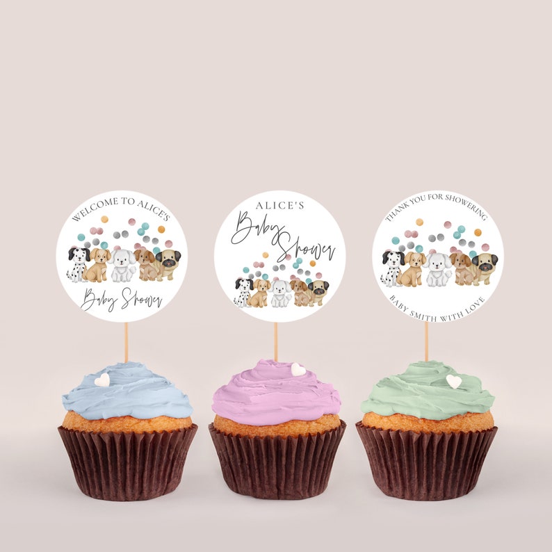 Puppy Baby Shower Decorations Bundle - Dog Theme Baby Shower, Puppy ...