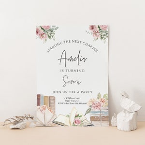 Storybook Birthday Invitation - Book Birthday Invitation, Book Themed ...