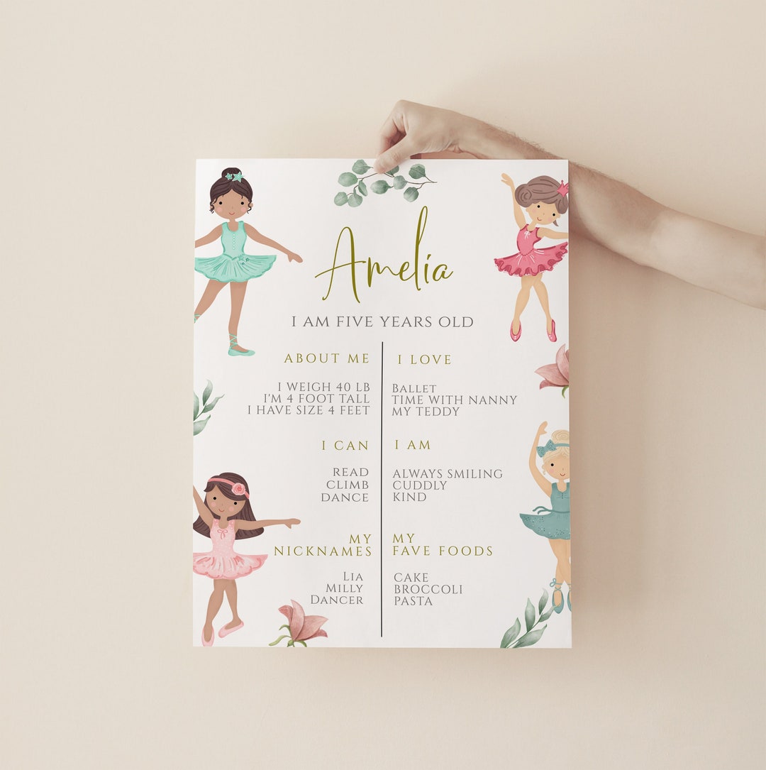 Ballerina Milestones Poster Editable - Ballerina Party Decor, Ballerina ...