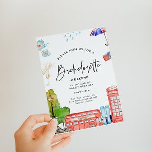 London Bachelorette Invitation -london Birthday Party Invite, London ...
