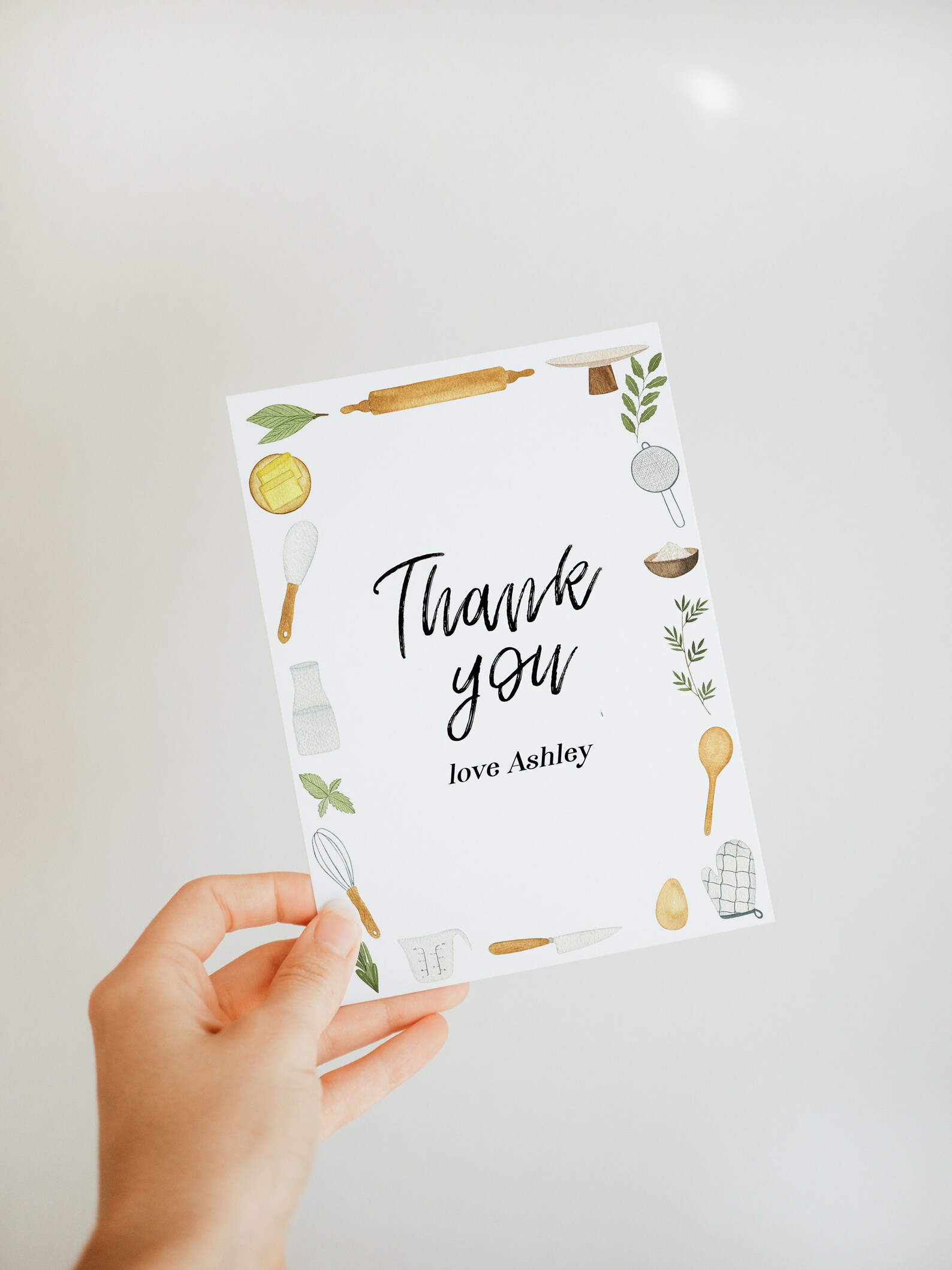 Cooking Birthday Thank You Card - Chef Birthday Decorations, Kitchen ...