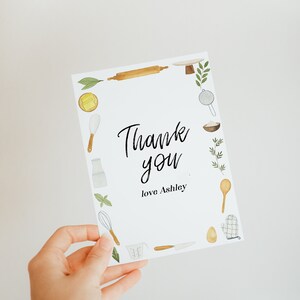 Cooking Birthday Thank You Card - Chef Birthday Decorations, Kitchen ...