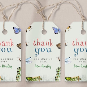 Bug Birthday Favor Tag-editable Insect Birthday Gift Tag, Outdoor ...
