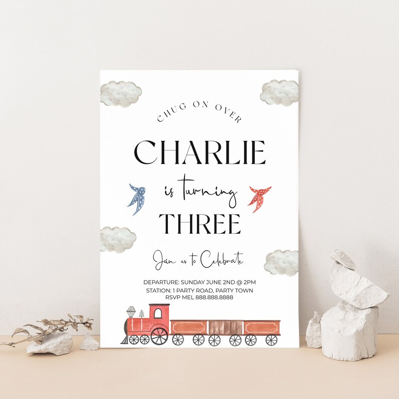 Editable Train Birthday Party Invitation-train Birthday | Etsy