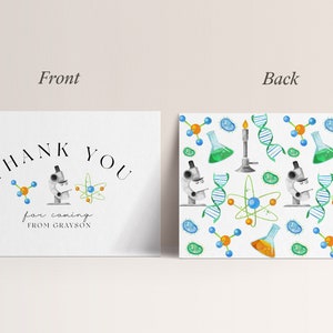 Science Party Thank You Card - Science Birthday Card, Science Party ...