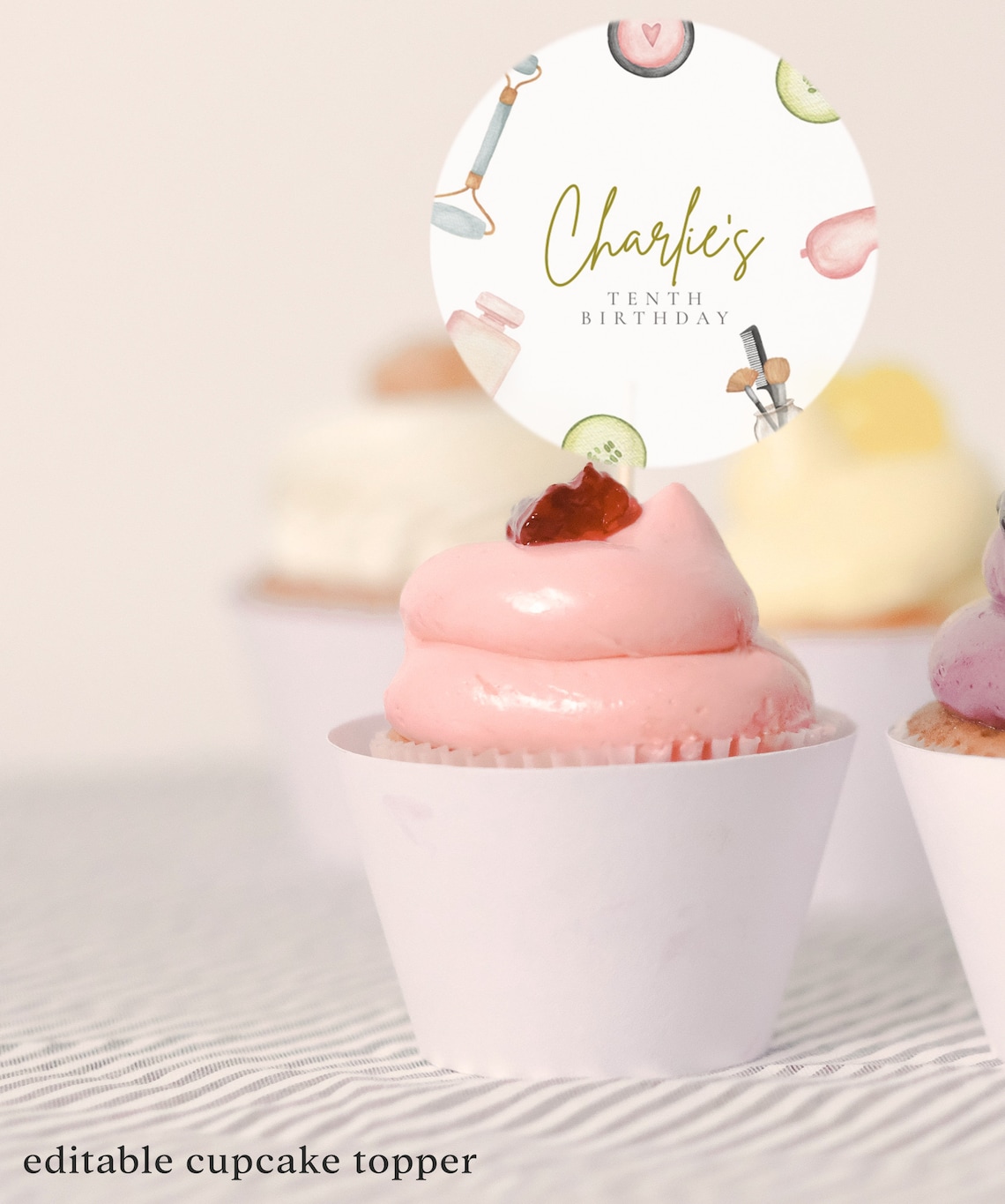 Spa Party Cupcake Toppers Spa Party Cake Topper Spa - Etsy