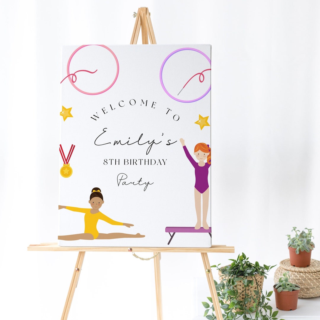 Gymnastics Welcome Sign - Gymnastics Party Decorations, Gymnastics ...