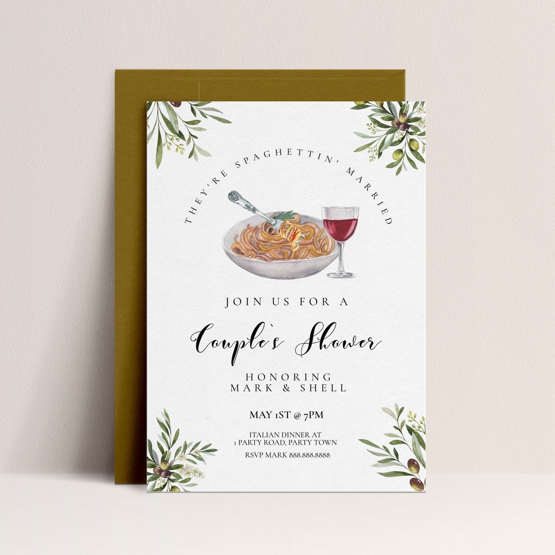 Italian Theme Bridal Shower Invitation -italian Engagement Invite ...