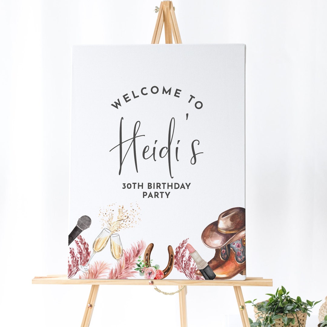 Western Welcome Sign - Cowgirl Birthday Welcome Sign, Rodeo Welcome ...