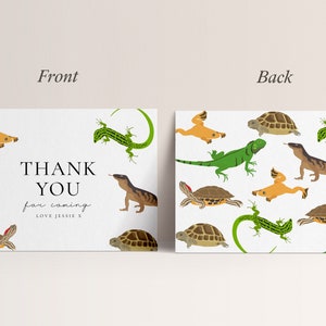 Reptile Party Supplies - Reptile Thank You Card, Reptile Birthday Party ...