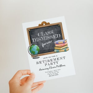 Teacher Retirement Party Invitation - Educator Invite, Retirement Party ...