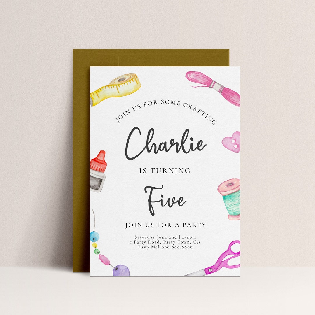 Crafting Invitation-craft Birthday Invitation, Painting Birthday ...