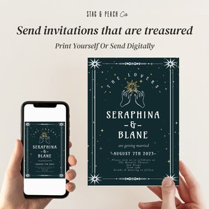 Tarot Card Wedding Invitation Template -tarot Wedding Invitation, Moon ...