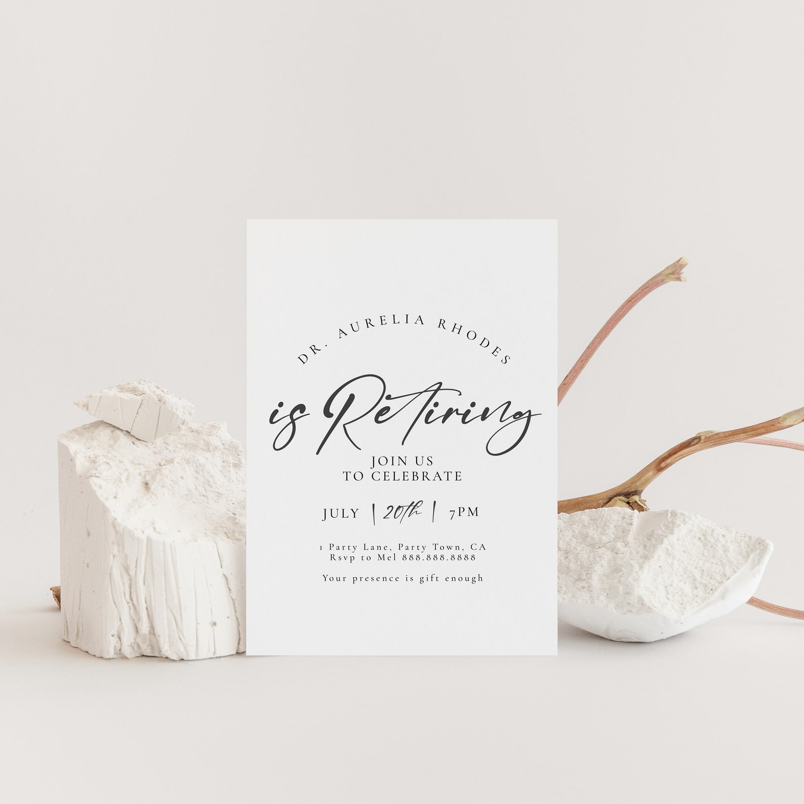 Retirement Invitation Template -nurse Retirement Party Invite, Simple ...