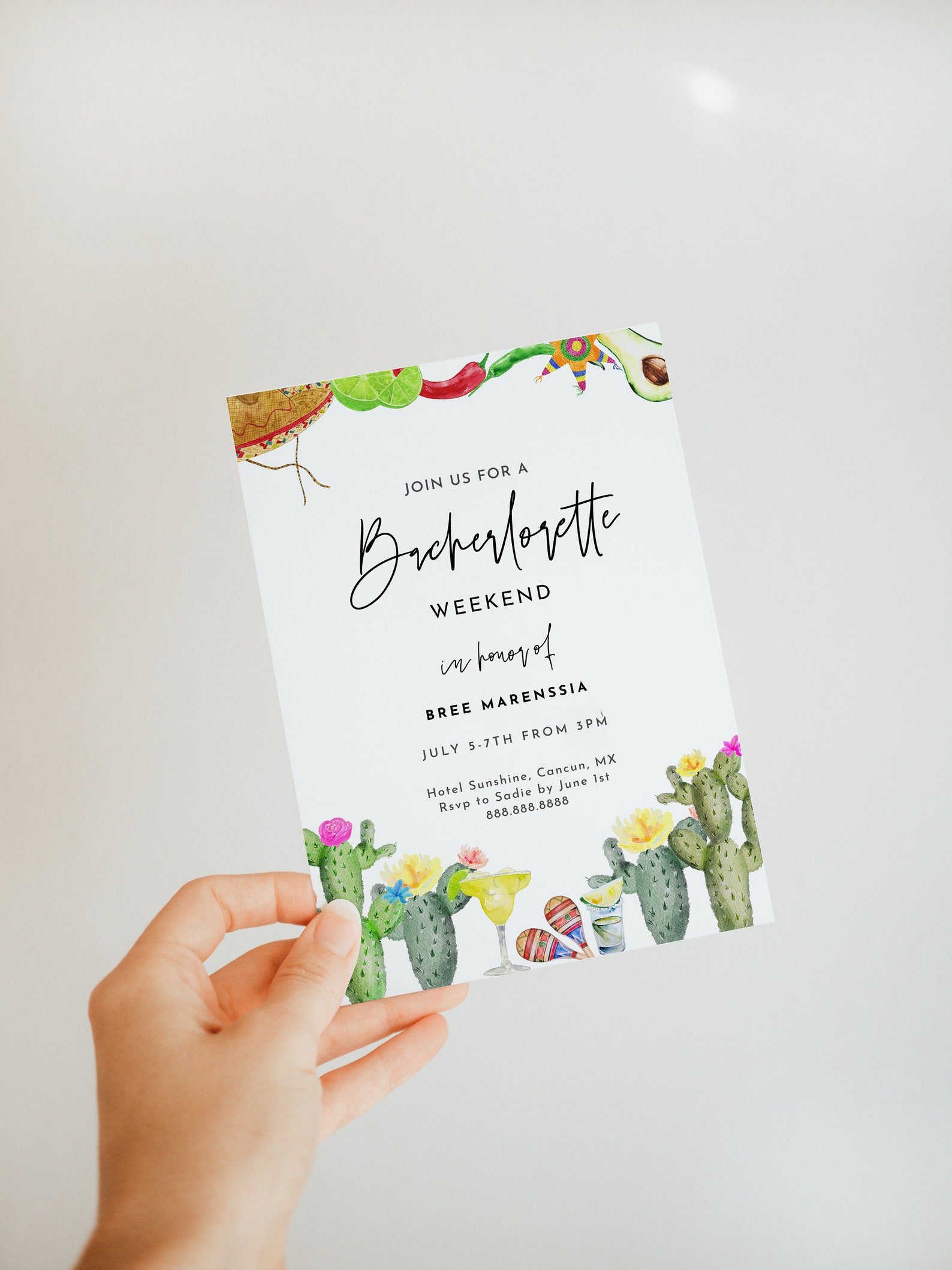 Fiesta Bachelorette Invitation - Fiesta Invitation Hens, Fiesta Bridal ...