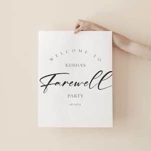 Farewell Party Sign - Going Away Party Decorations, Modern Welcome Sign ...