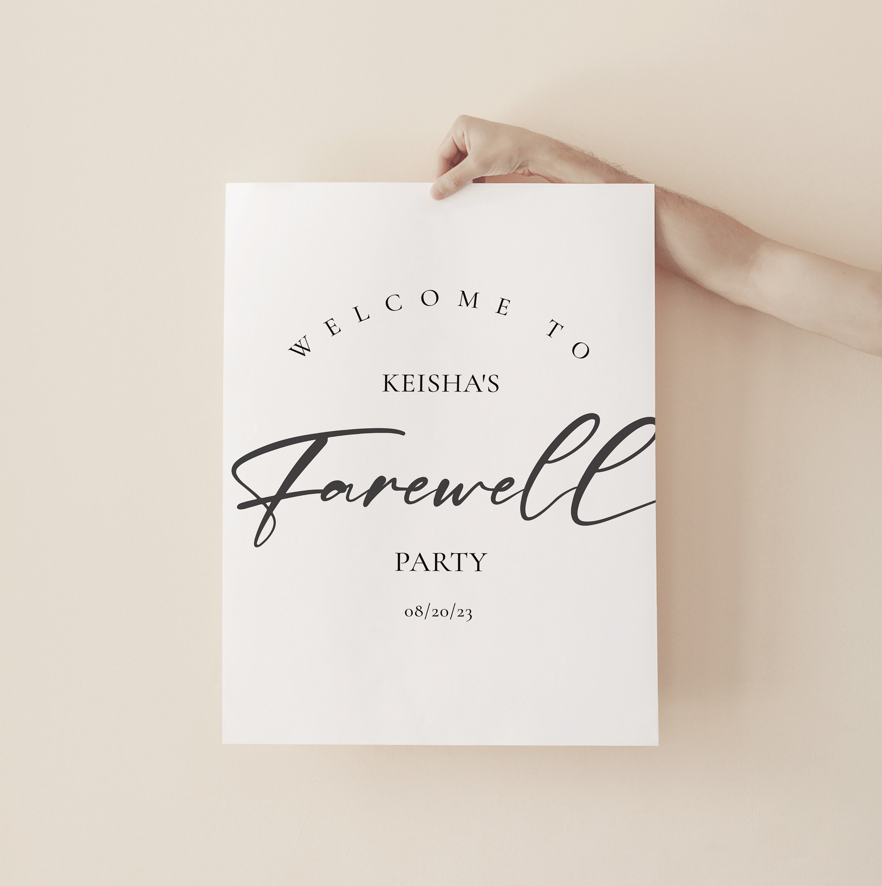 Farewell Party Sign - Going Away Party Decorations, Modern Welcome Sign ...